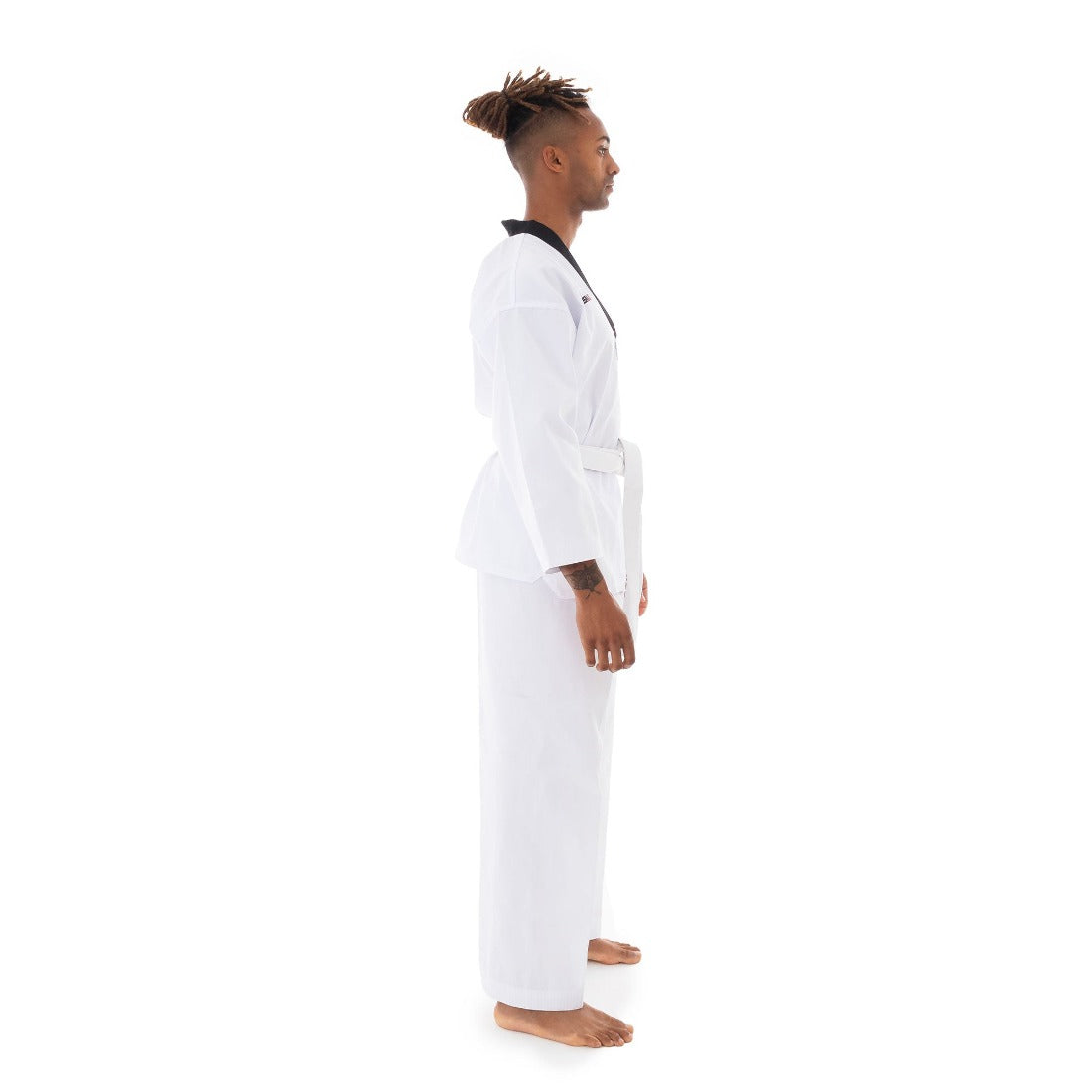 Taekwondo Uniform Classic - 8oz Ribbed Student Dobok (Black V-Neck ...